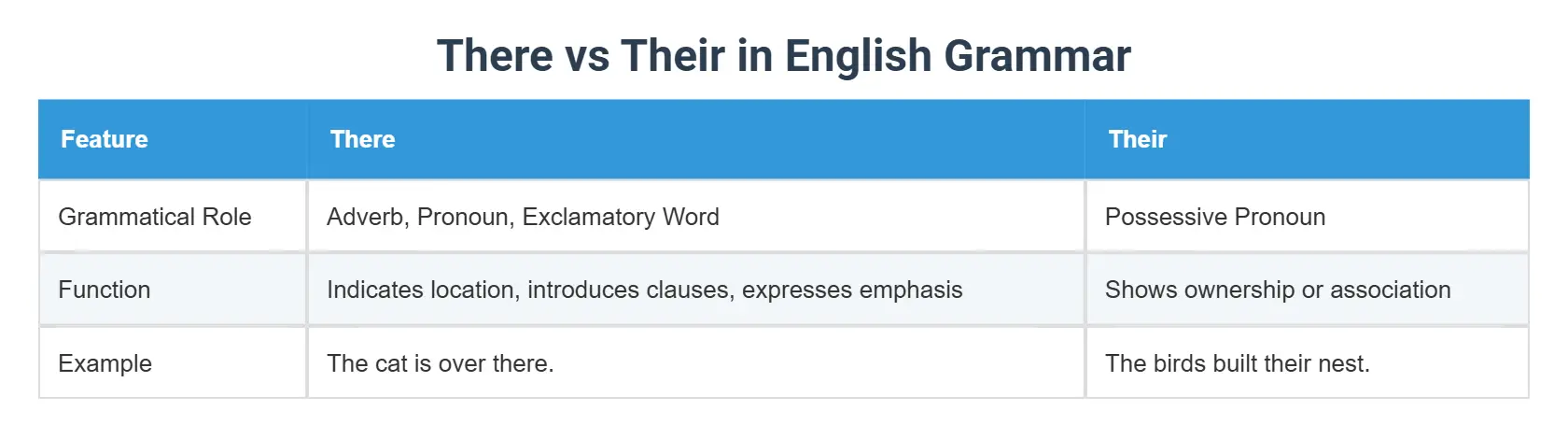 There vs Their in English Grammar
