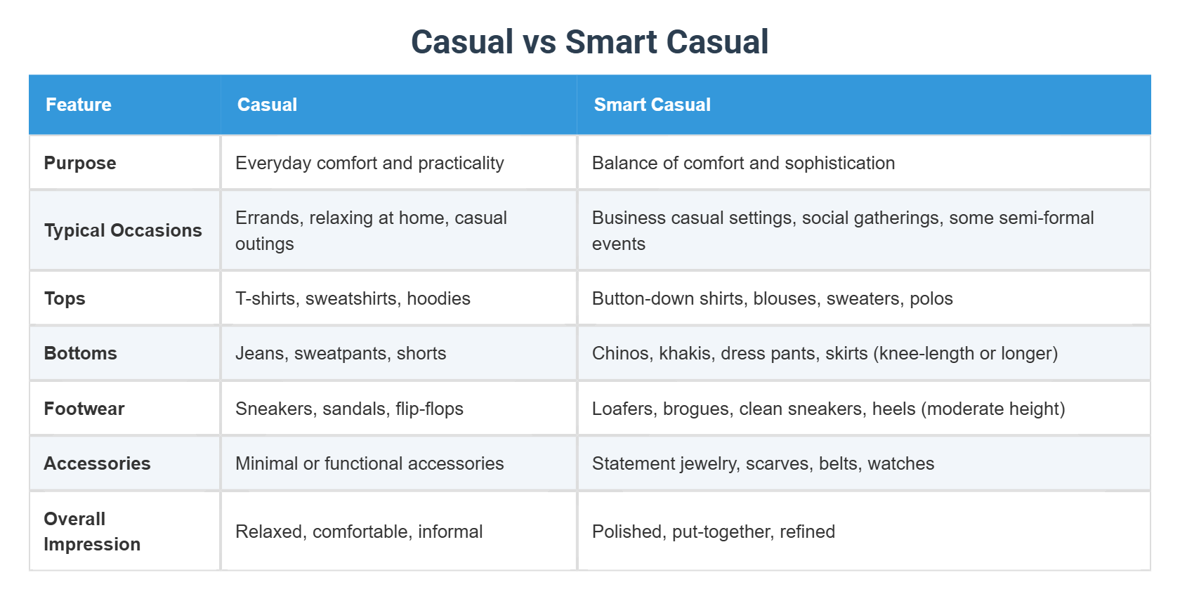 Casual vs Smart Casual