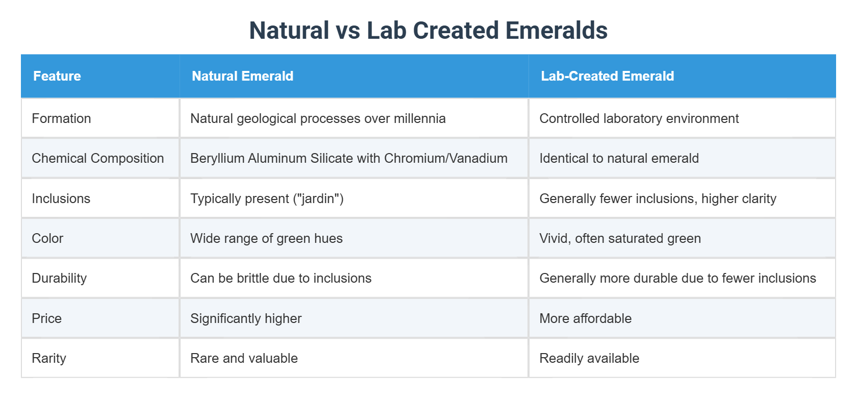 Natural vs Lab Created Emeralds