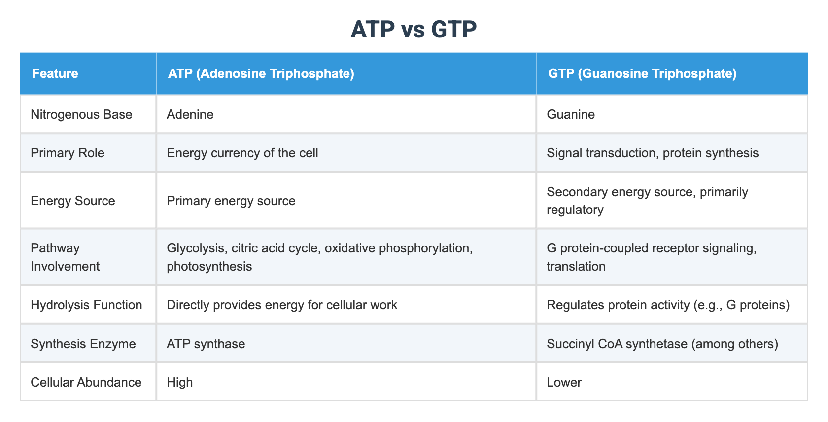 ATP vs GTP
