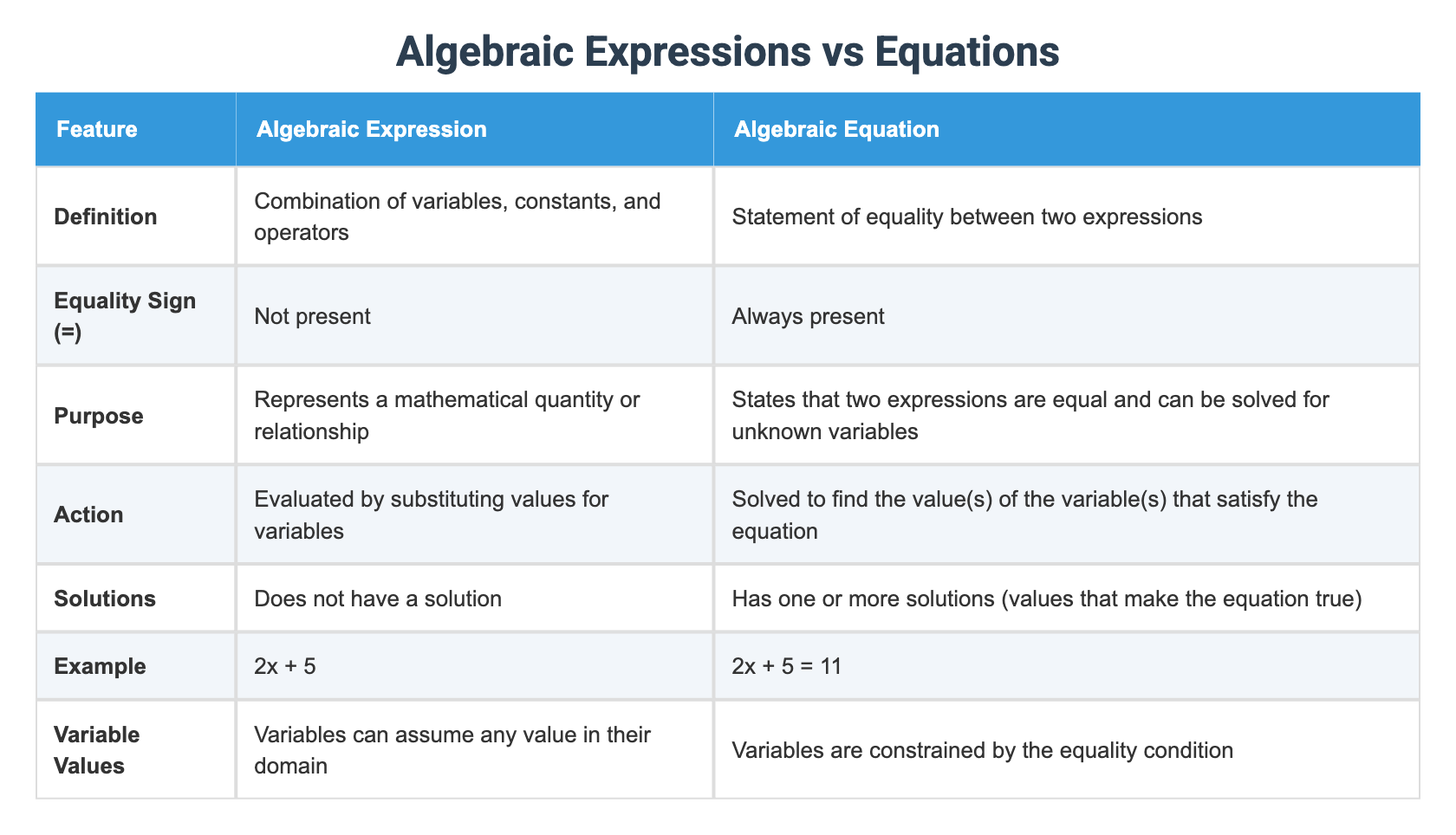 Algebraic Expressions vs Equations