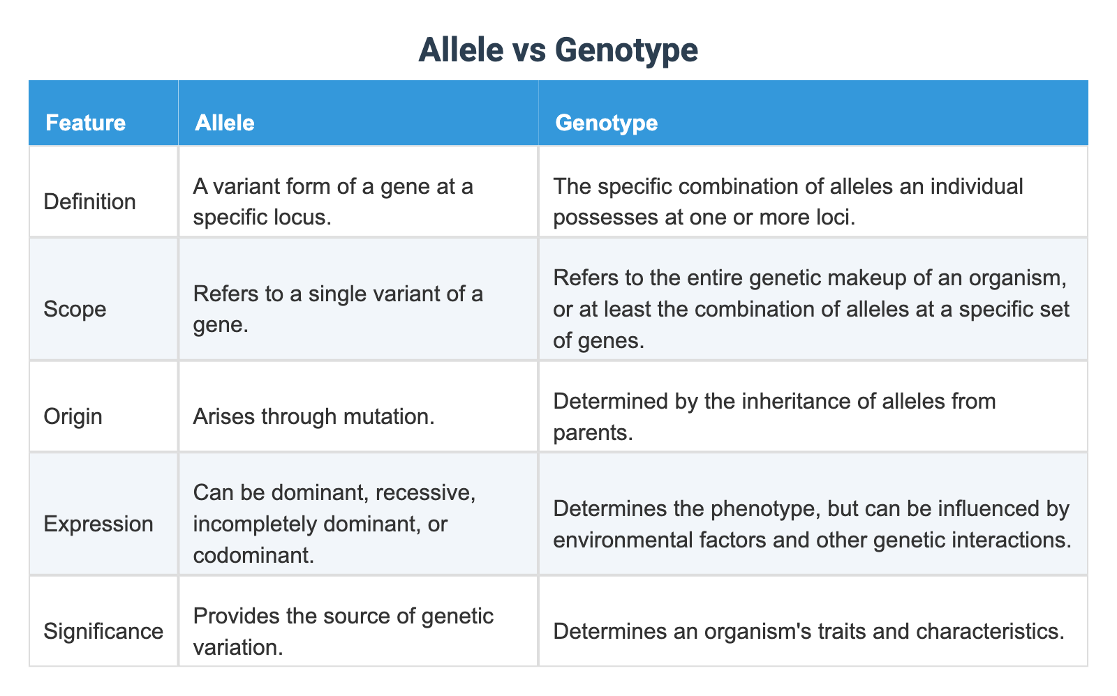 Allele vs Genotype