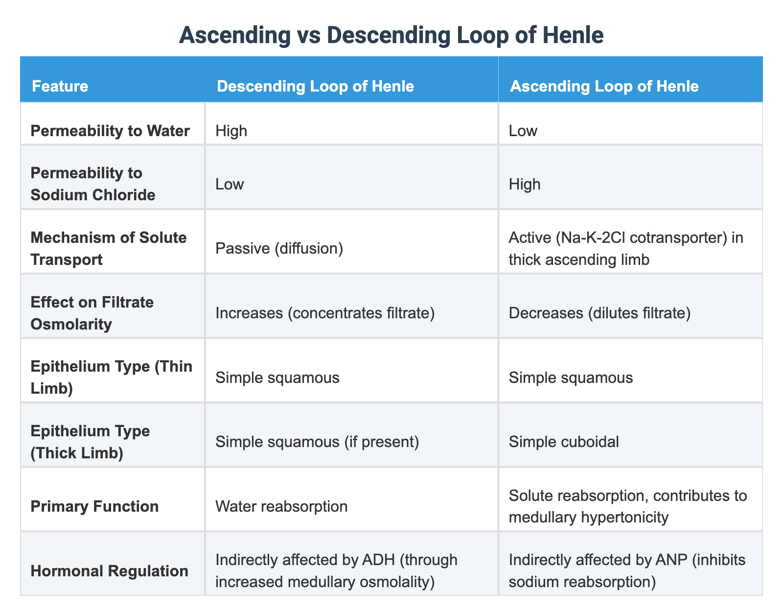 Ascending vs Descending Loop of Henle