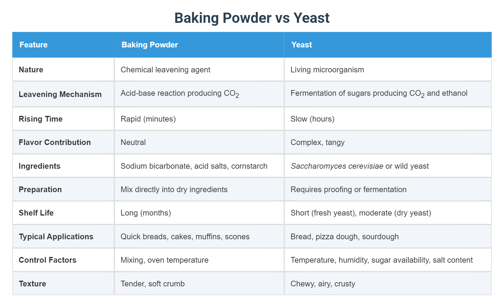 Baking Powder vs Yeast