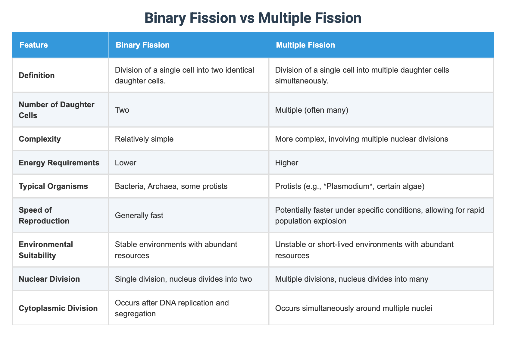 Binary Fission vs Multiple Fission
