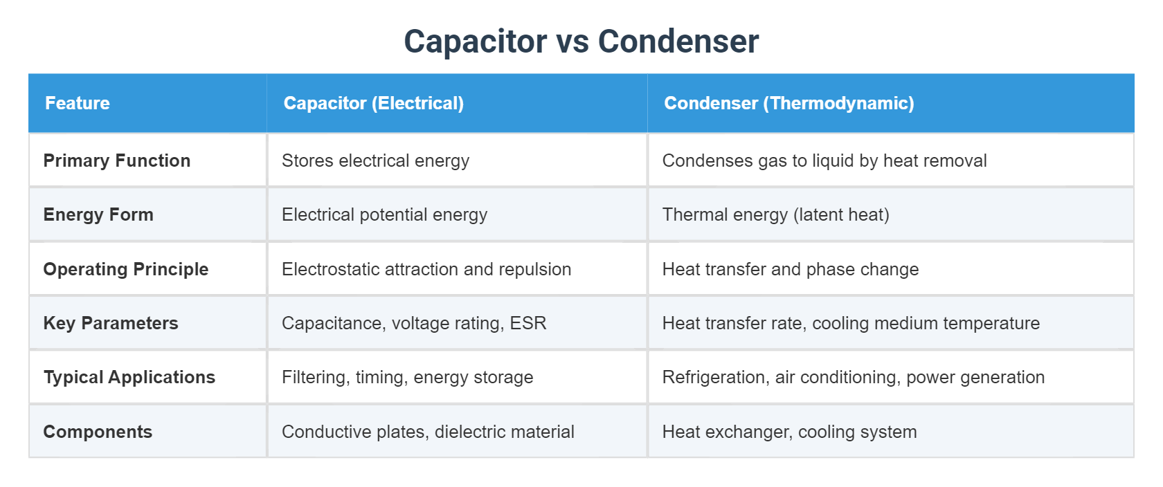 Capacitor vs Condenser