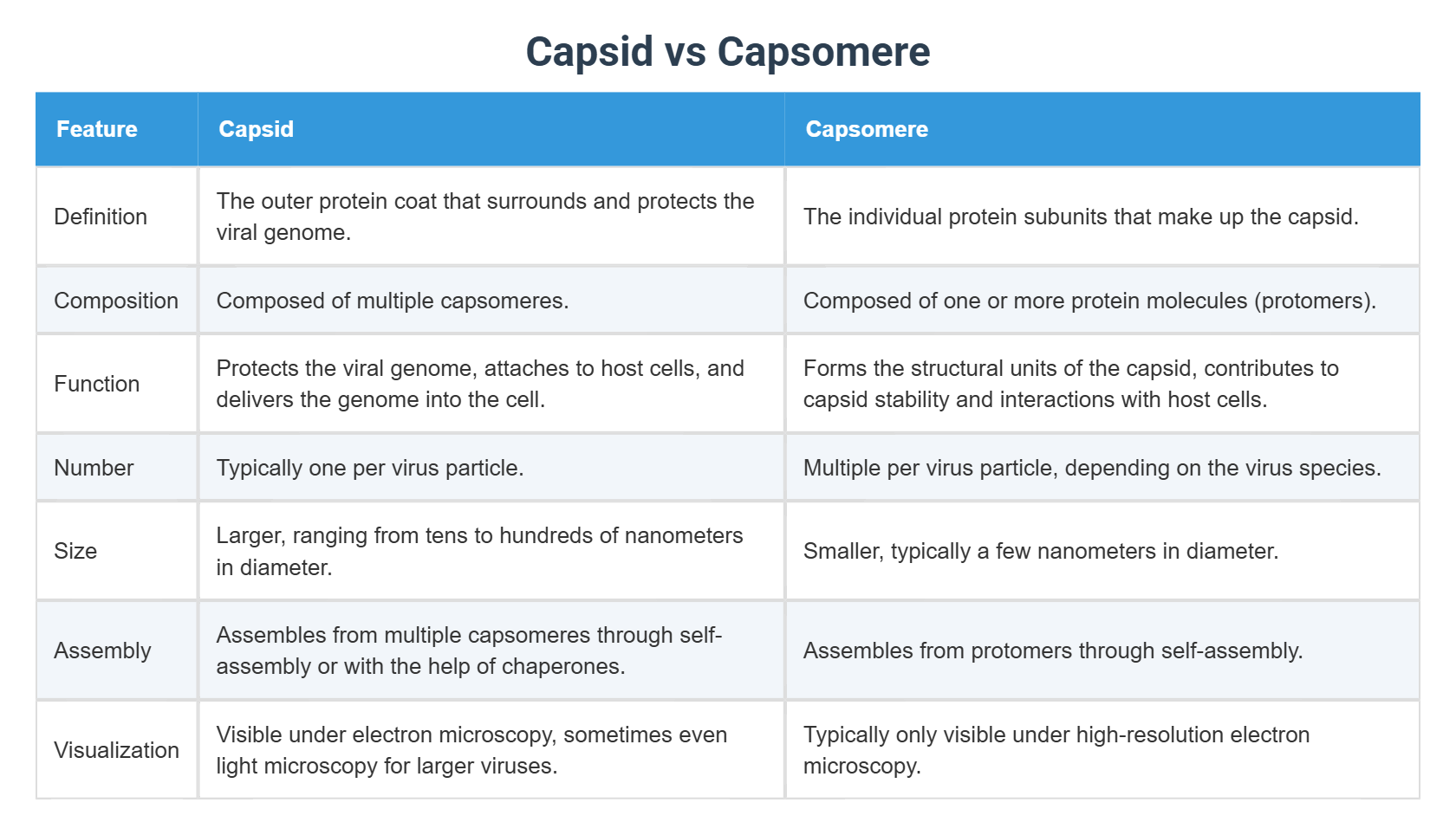 Capsid vs Capsomere