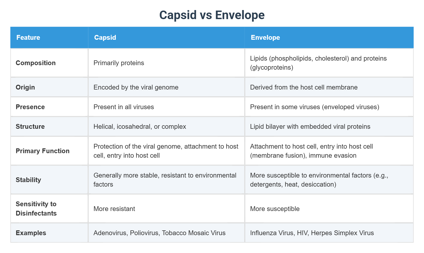Capsid vs Envelope