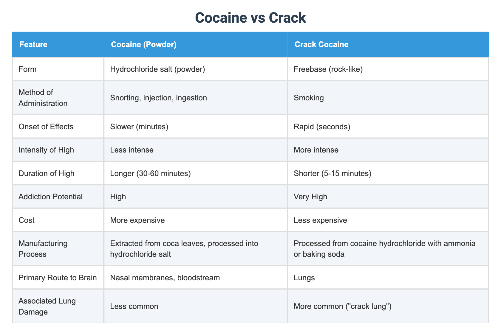 Cocaine vs Crack