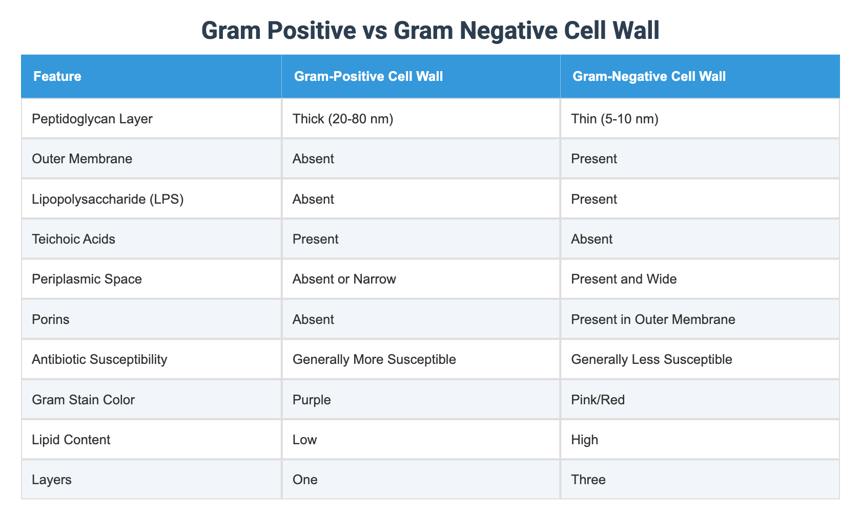 Gram Positive vs Gram Negative Cell Wall