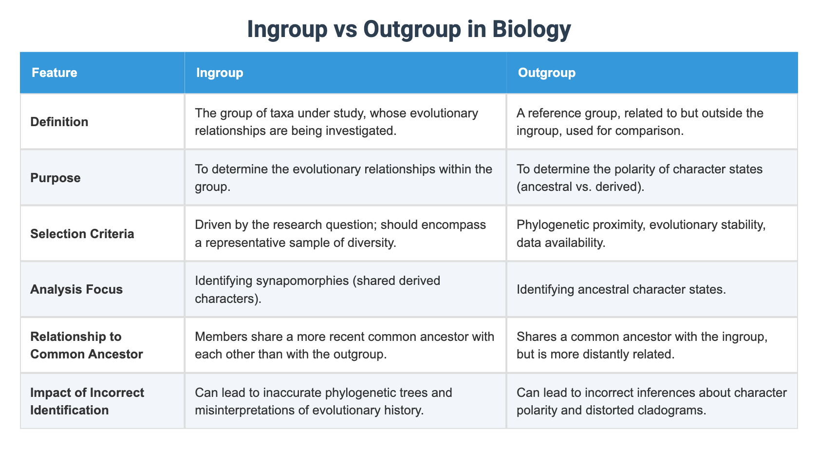 Ingroup vs Outgroup in Biology