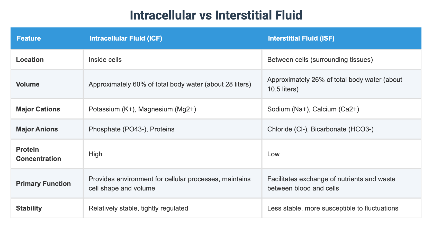 Intracellular vs Interstitial Fluid