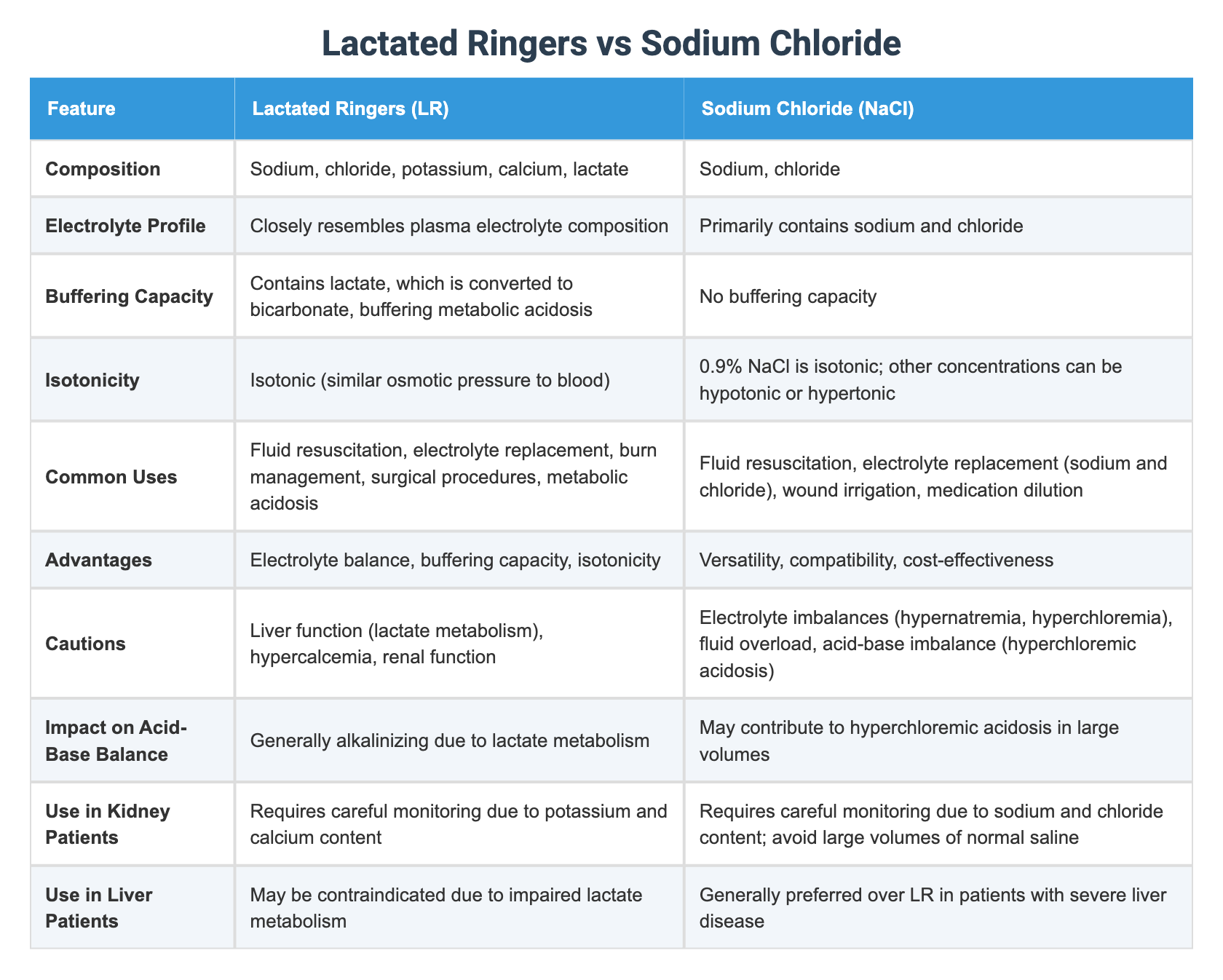 Lactated Ringers vs Sodium Chloride