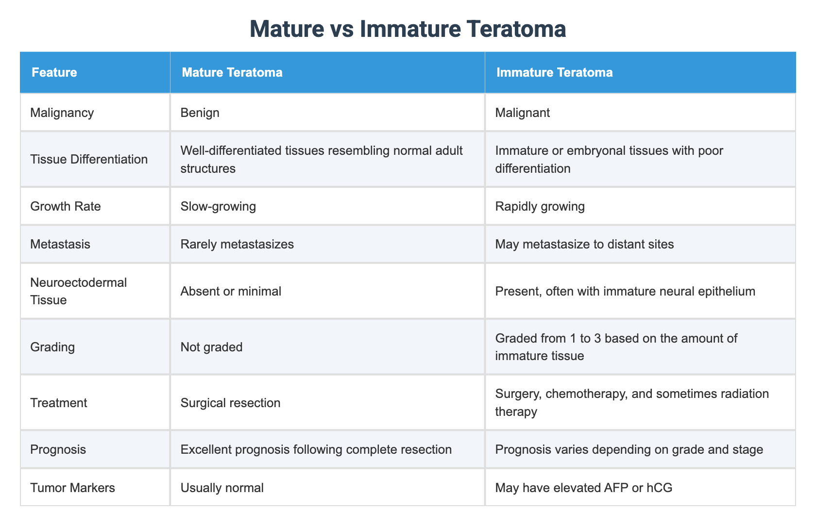 Mature vs Immature Teratoma