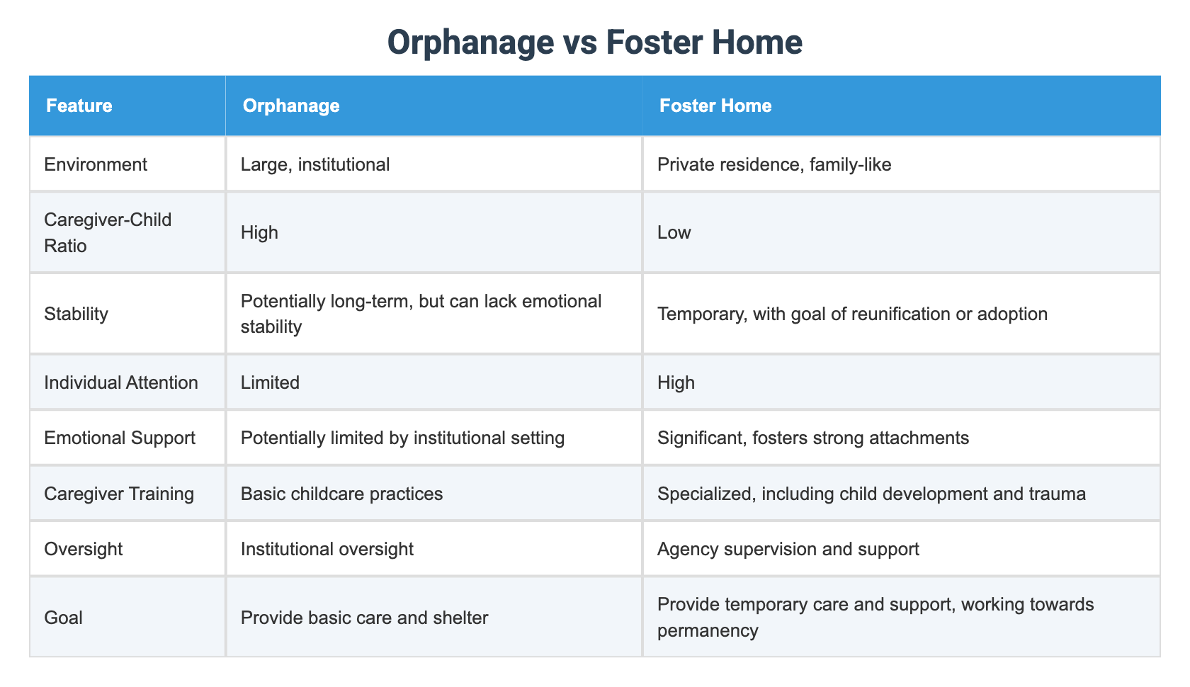 Orphanage vs Foster Home