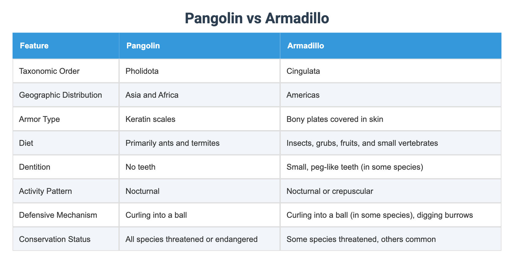 Pangolin vs Armadillo