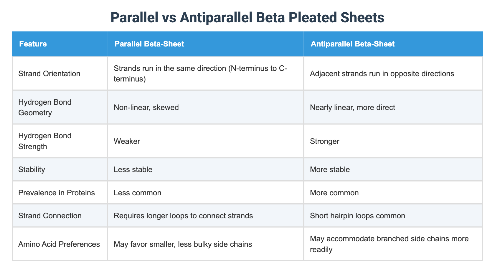 Parallel vs Antiparallel Beta Pleated Sheets