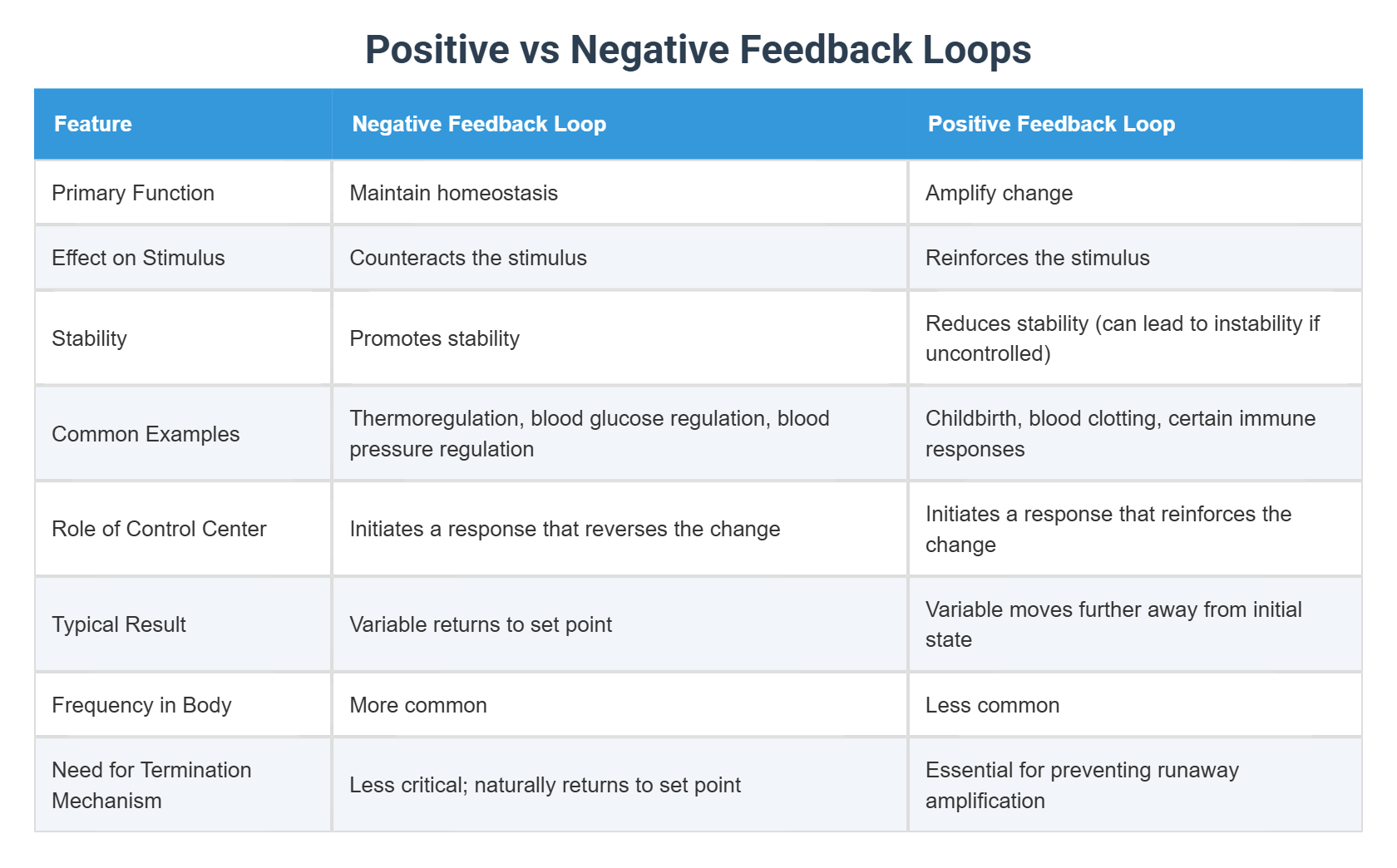 Positive vs Negative Feedback Loops