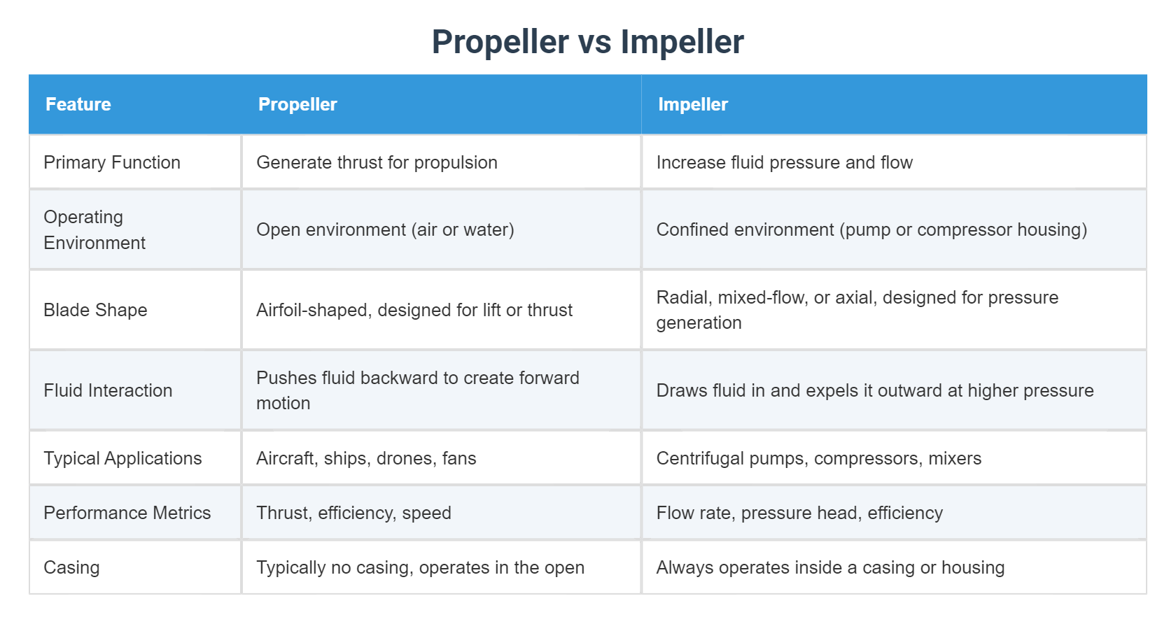 Propeller vs Impeller