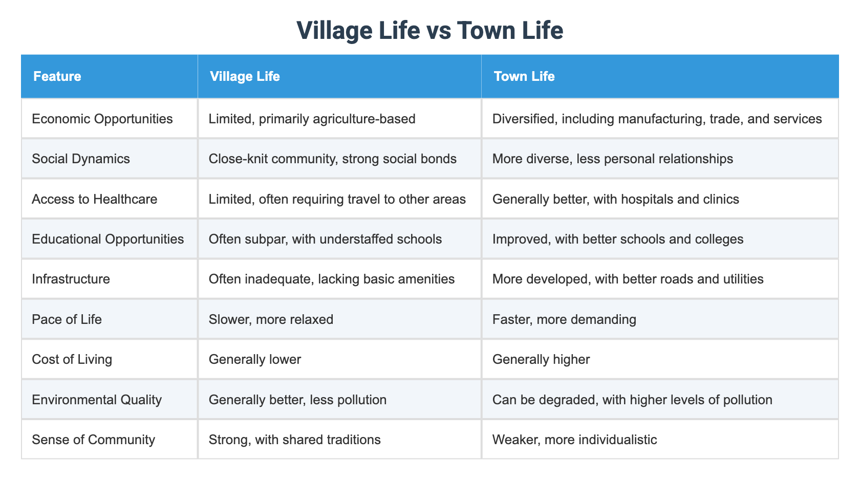 Village Life vs Town Life