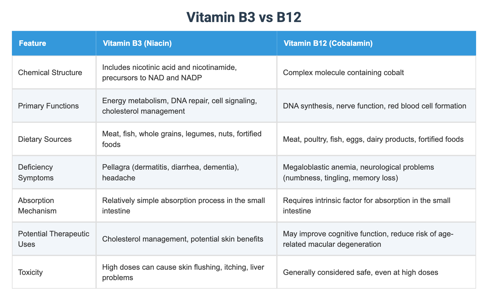 Vitamin B3 vs B12