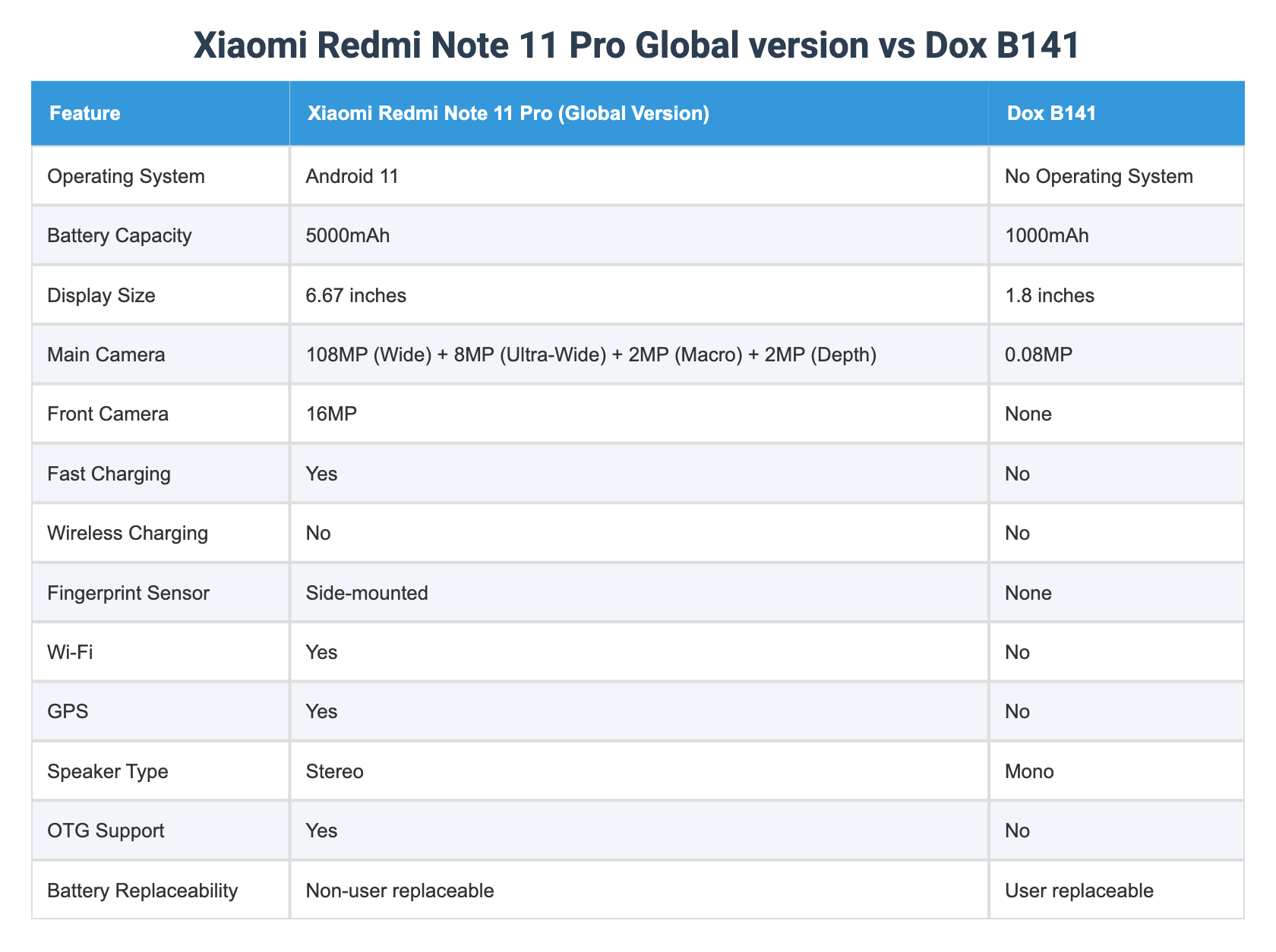 Xiaomi Redmi Note 11 Pro Global version vs Dox B141