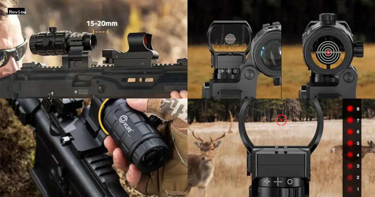 CVLIFE EagleFeather S02 Multiple Reticle Red Dot and Magnifier Combo ...