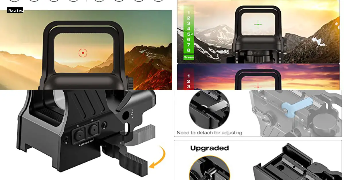 MidTen 1X22X33 Red Green Dot Sight 4 Reticles Reflex Sight Quick Detach ...