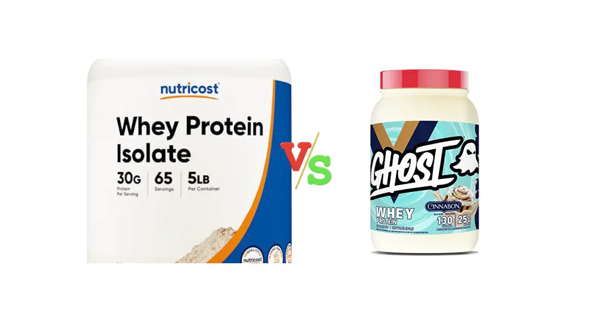 Nutricost Whey Isolate vs GHOST Whey Cinnabon