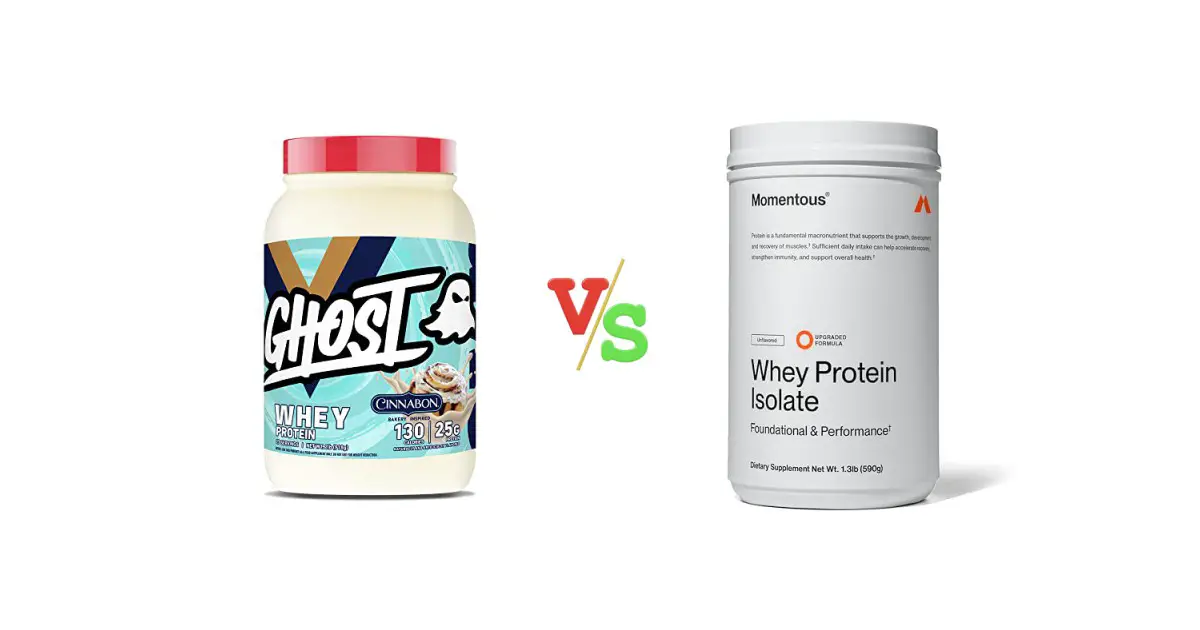 GHOST Whey Cinnabon vs Momentous Grass-Fed Whey