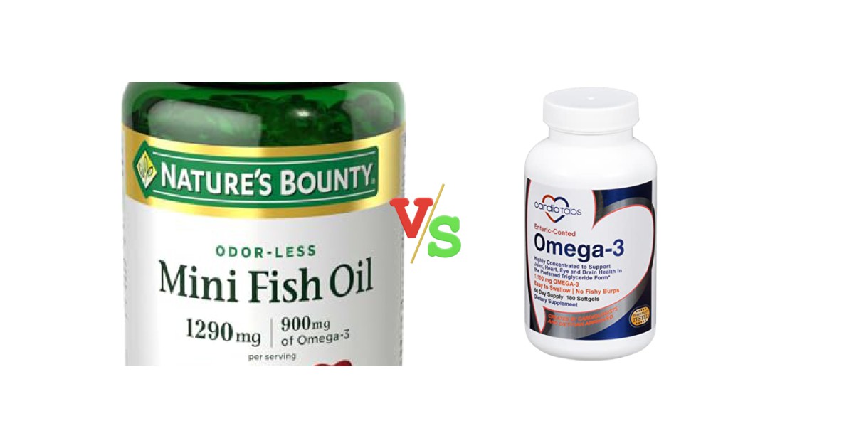 Nature's Bounty Fish Oil vs CardioTabs Omega-3