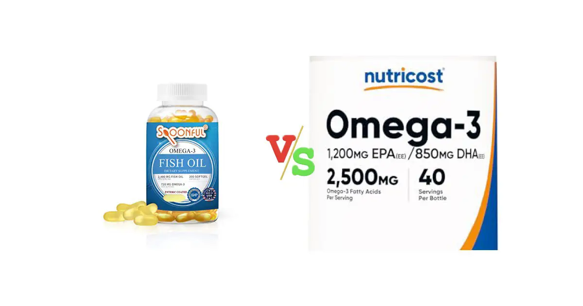 Spoonful Omega 3 vs Nutricost Omega 3