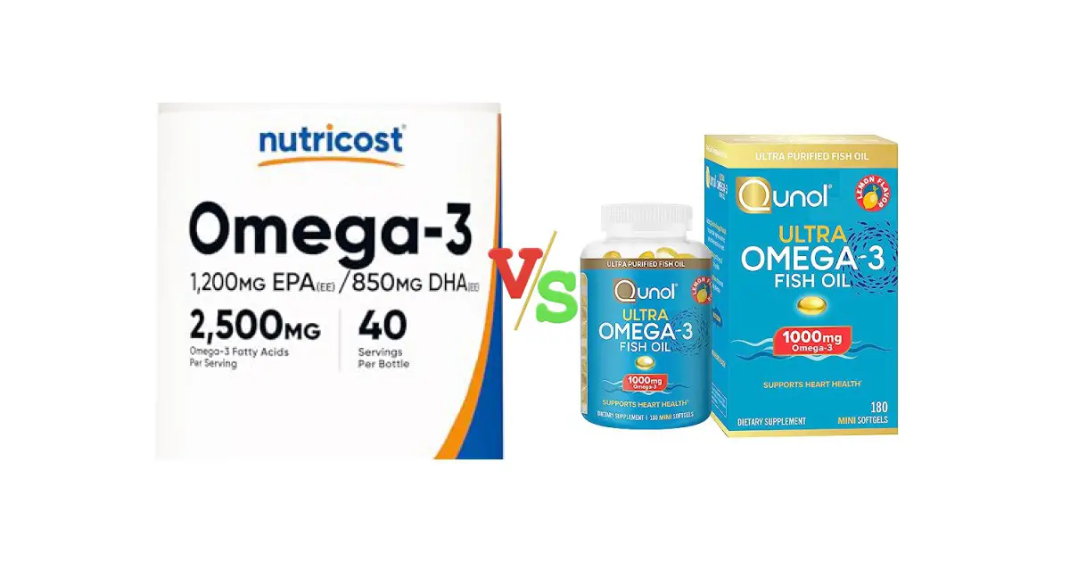 Nutricost Omega 3 vs Qunol Fish Oil