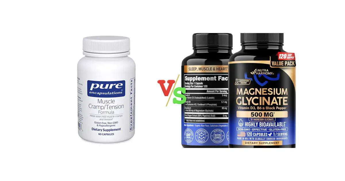 Muscle Cramp Formula vs Magnesium Glycinate