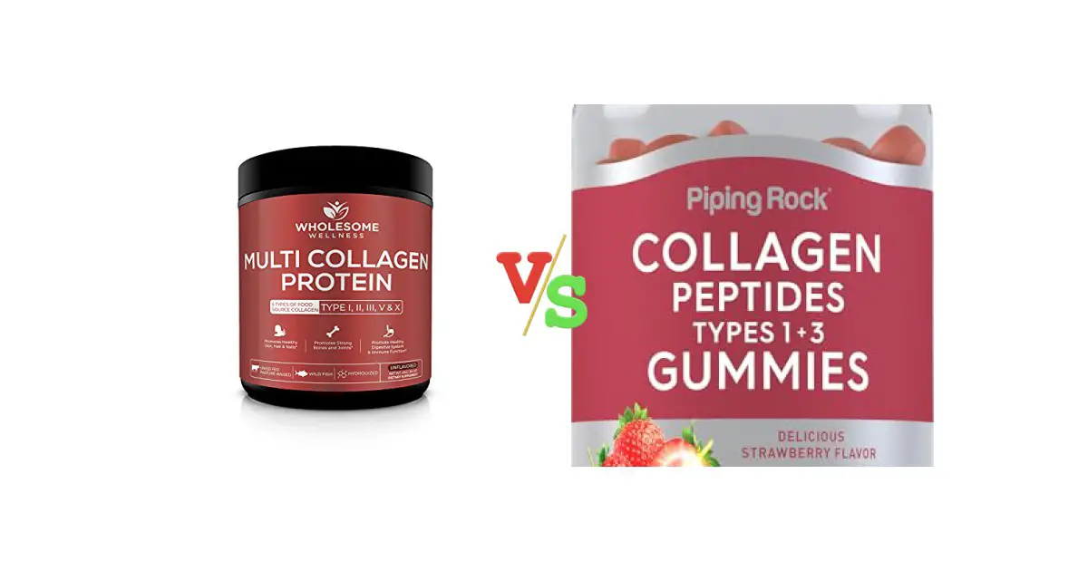 Wholesome Wellness Collagen vs Piping Rock Gummies