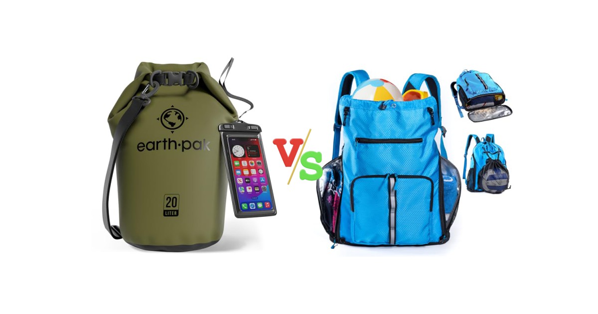 Earth Pak Dry Bag vs VIGEGARI Beach Backpack