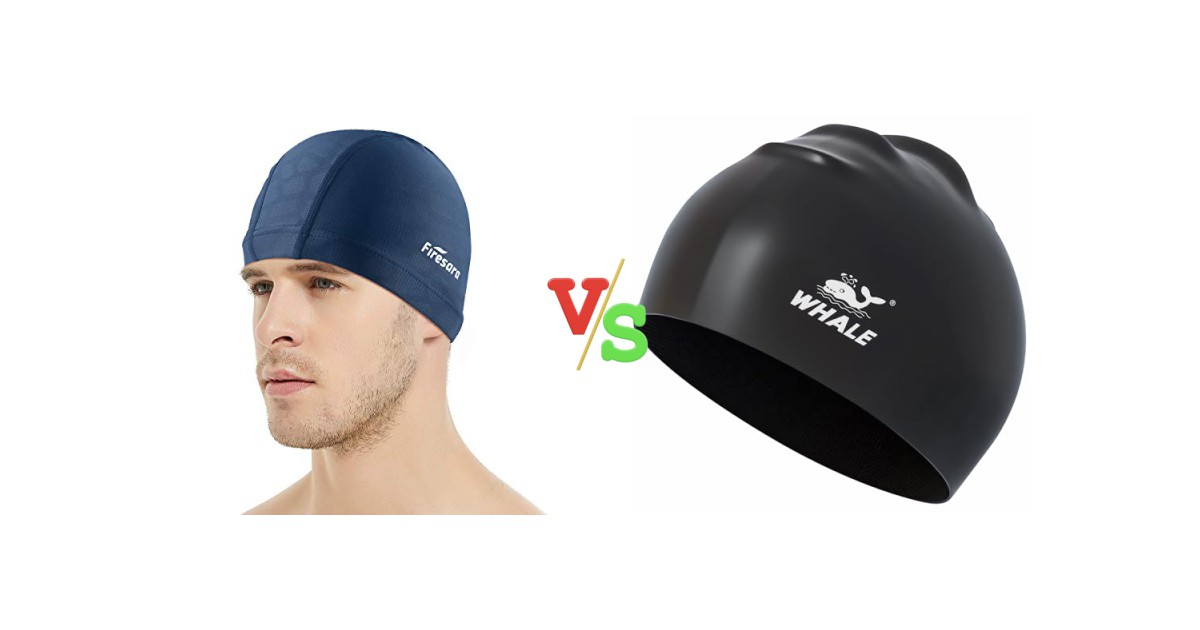 Firesara Fabric Swim Cap vs Whale Silicone Swim Cap