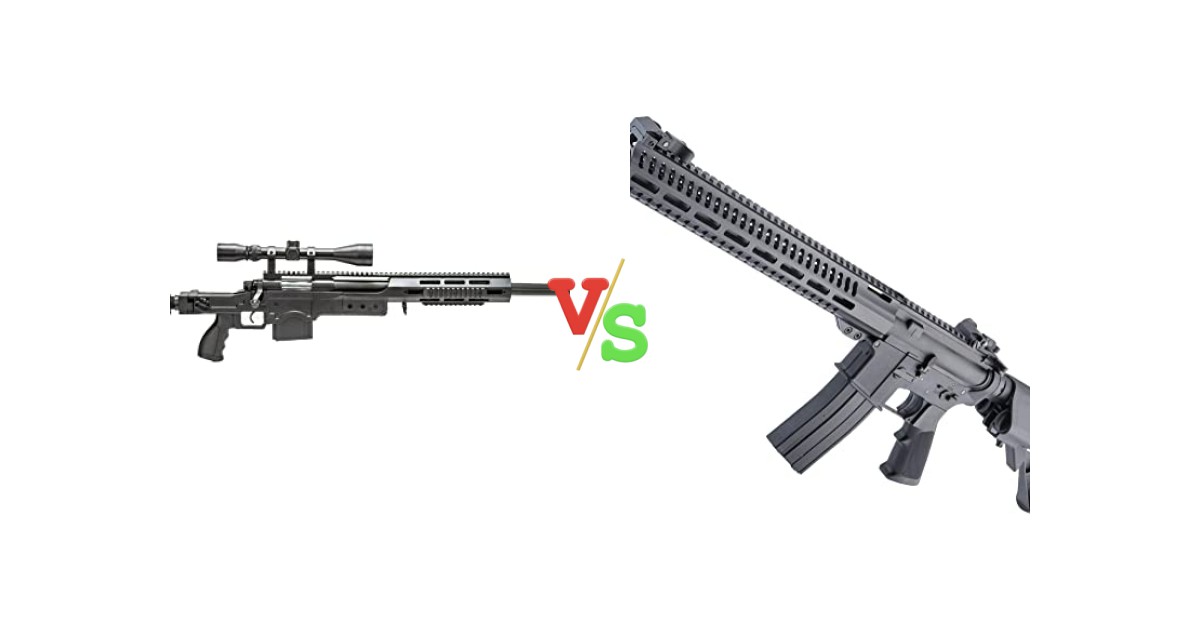 Airsoft Sniper Rifle vs Matrix M4 GBB Rifle